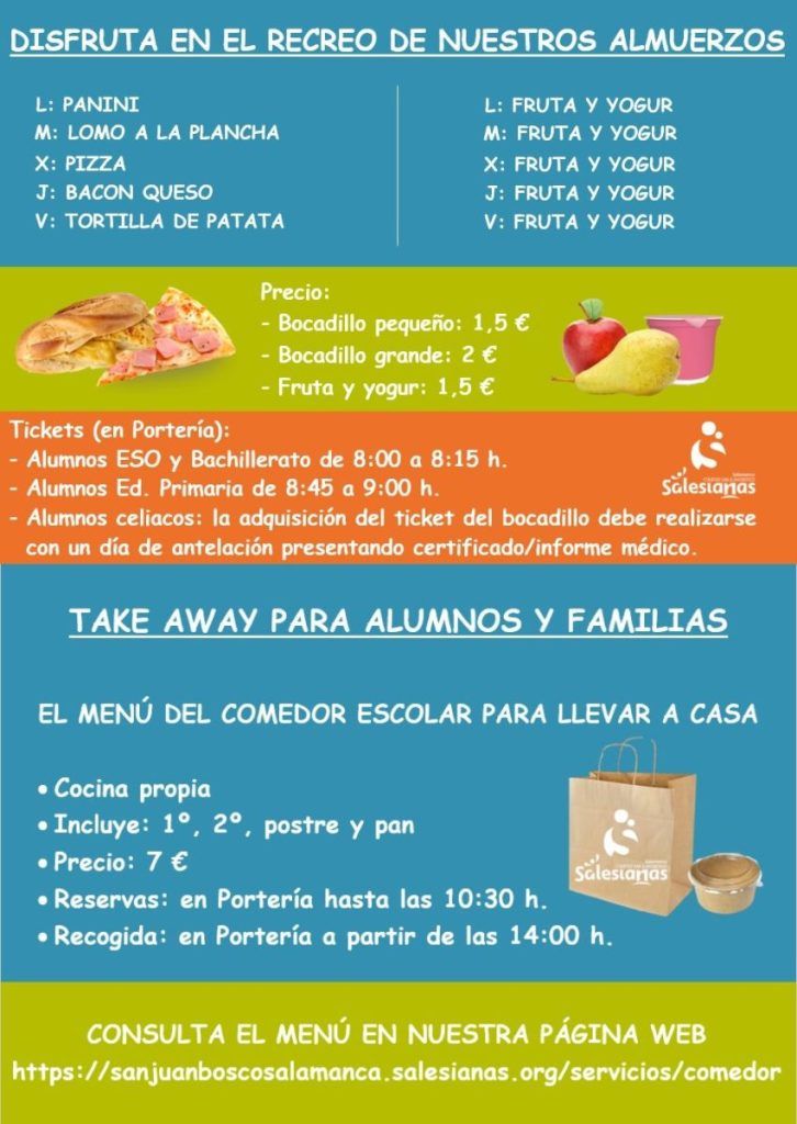 Almuerzos para el recreo y comida para llevar (take away) | Colegio San ...